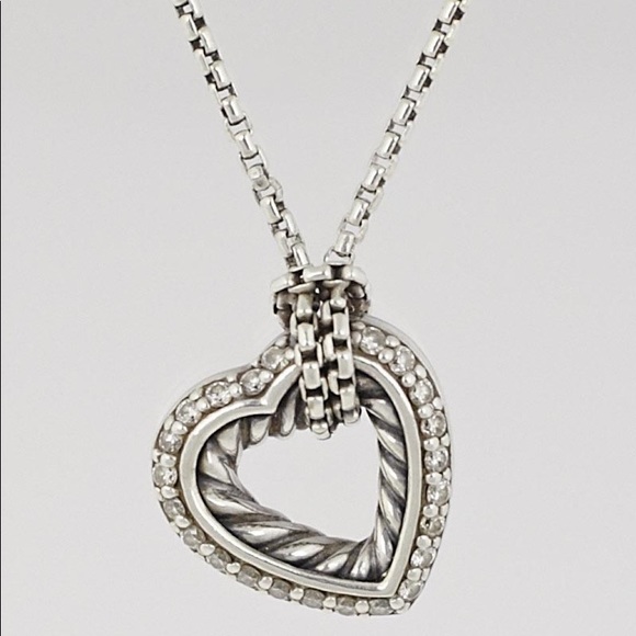 David Yurman | Jewelry | David Yurman Open Heart Diamond Cable Necklace ...